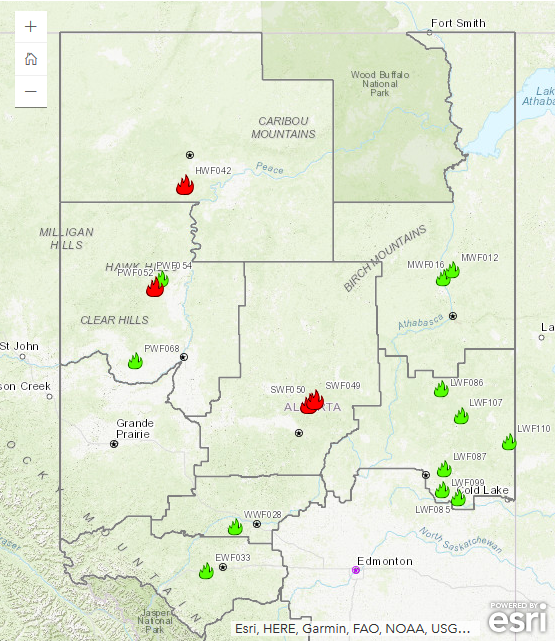 A four-birds-eye-view of fires in Alberta – Seeing the Light